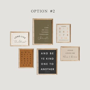 Christian Playroom Gallery Wall, Minimal Home Decor, Scripture Print ...