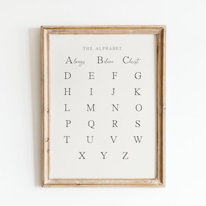 Christian Alphabet, ABC, Minimal Christian Wall Art, Modern Scripture ...