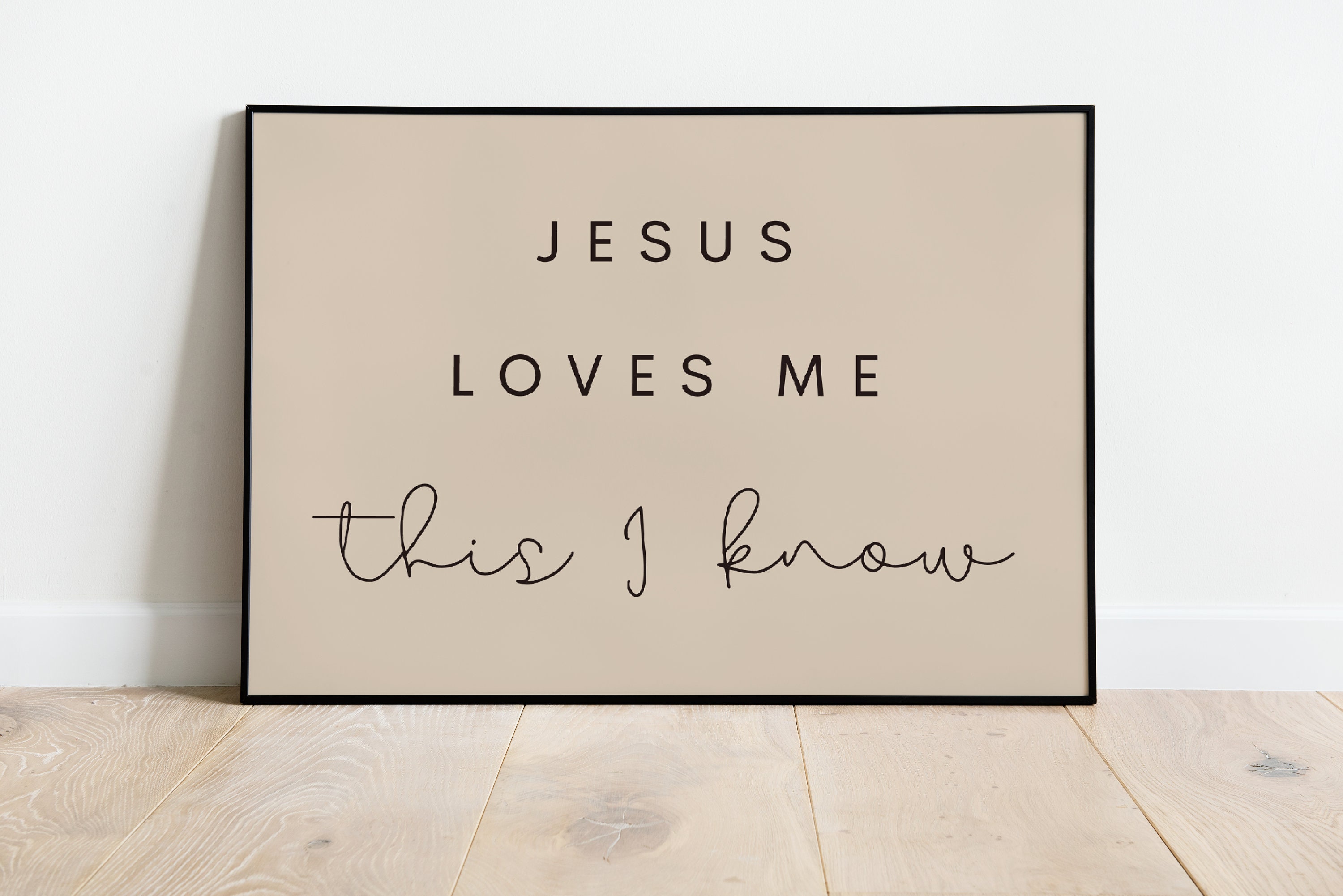 Jesus Loves Me This I Know, Nursery Print, Hymn Art, Minimal Christian ...