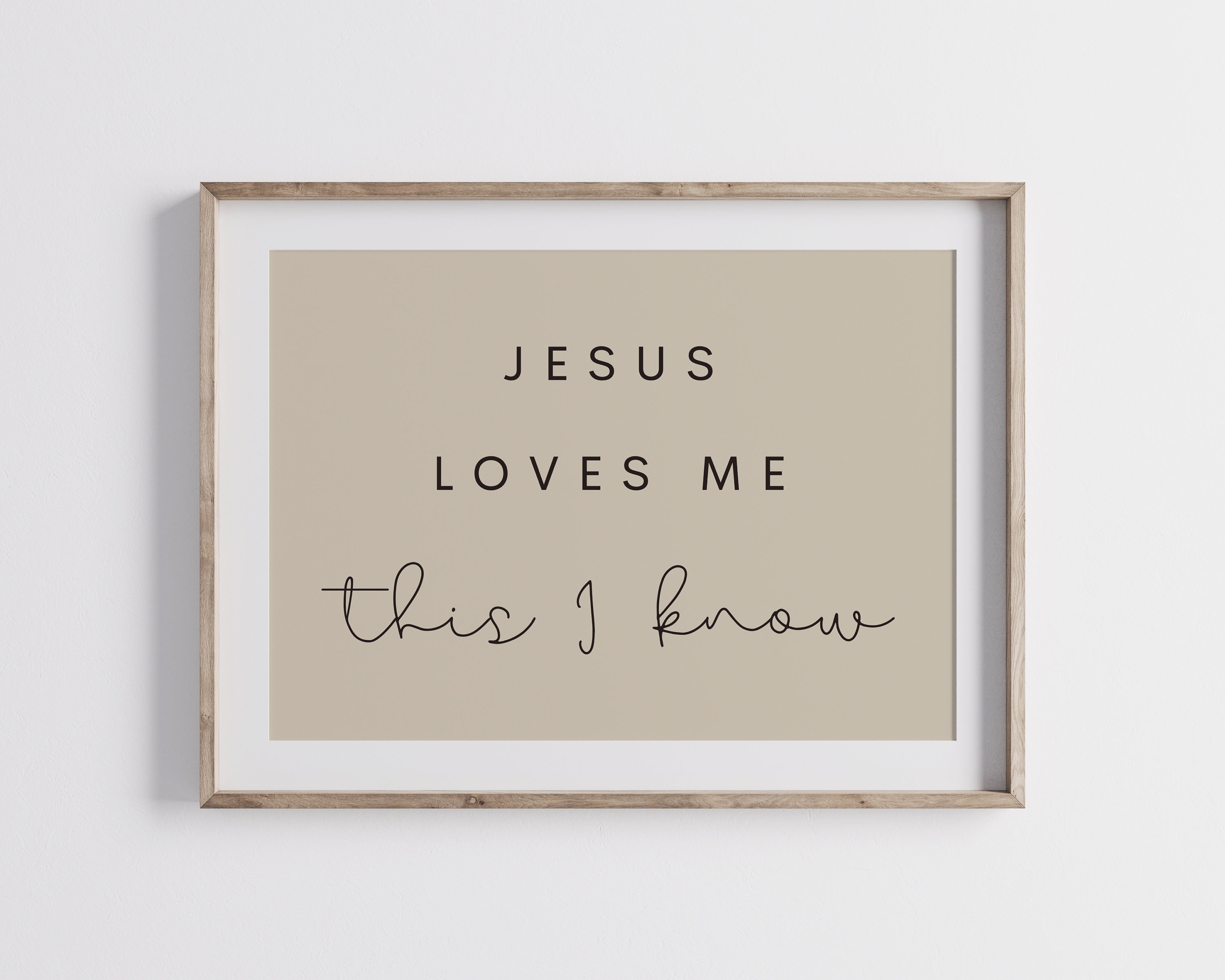 Jesus Loves Me This I Know, Nursery Print, Hymn Art, Minimal Christian ...