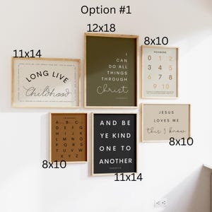 Christian Playroom Gallery Wall, Minimal Home Decor, Scripture Print ...
