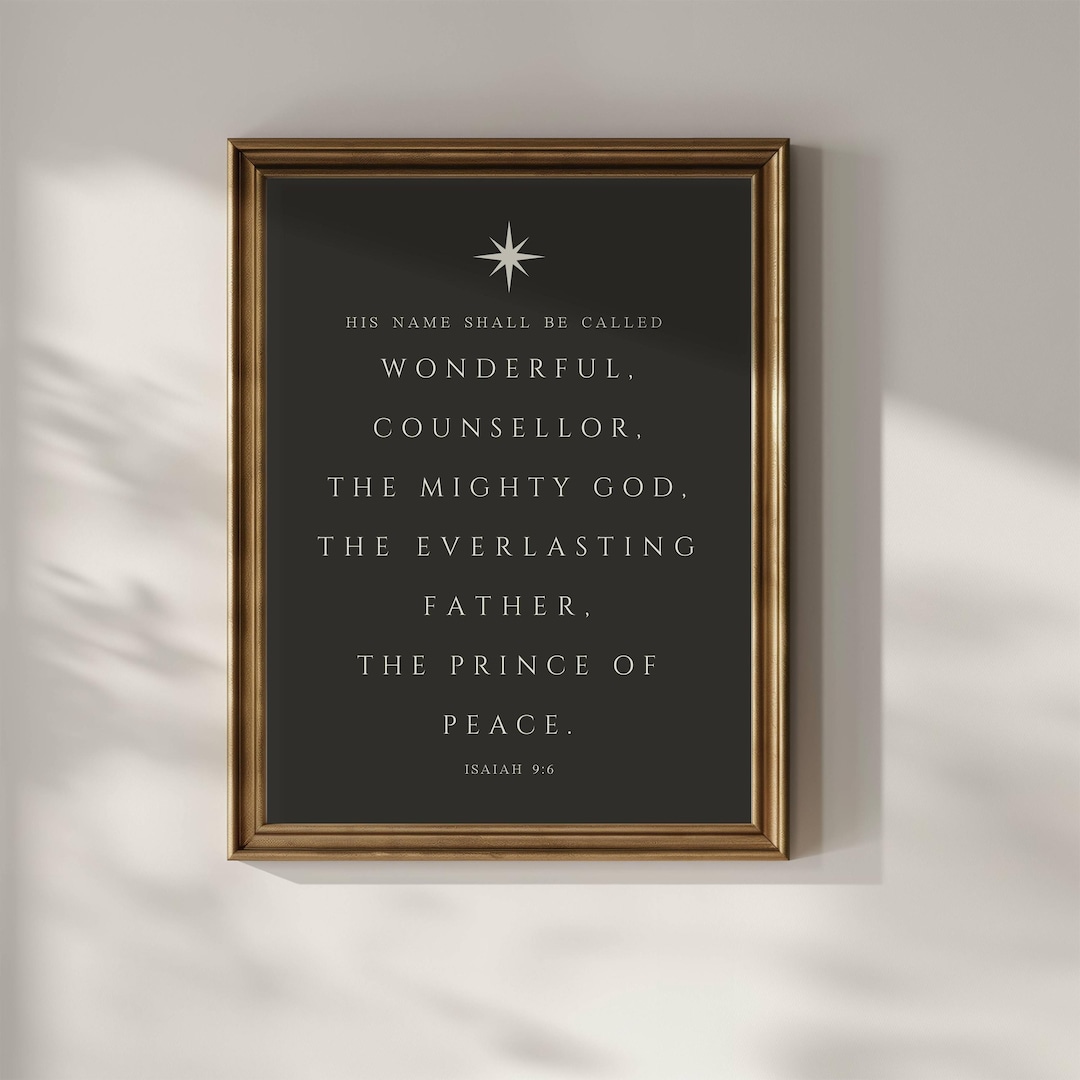 Christmas Prince of Peace Print Isaiah 9:6 Jesus Wall Art Scripture ...