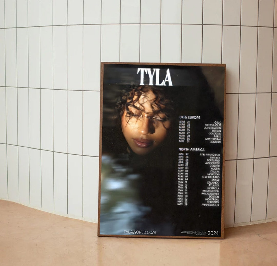 Tyla World Tour 2024 North America Europe UK Tour Unframe Poster Wall ...