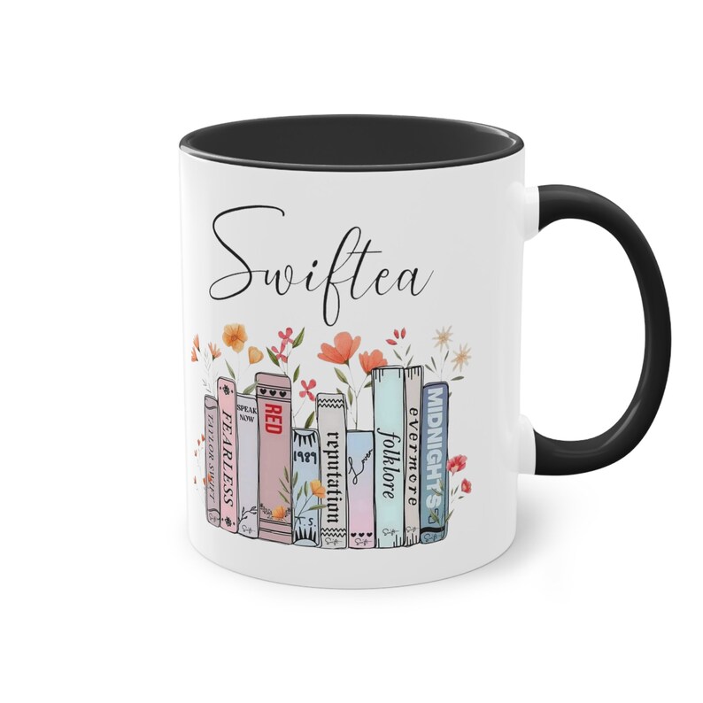 Swiftea Taylor Swift Taza de café bicolor, 11 oz - Etsy España