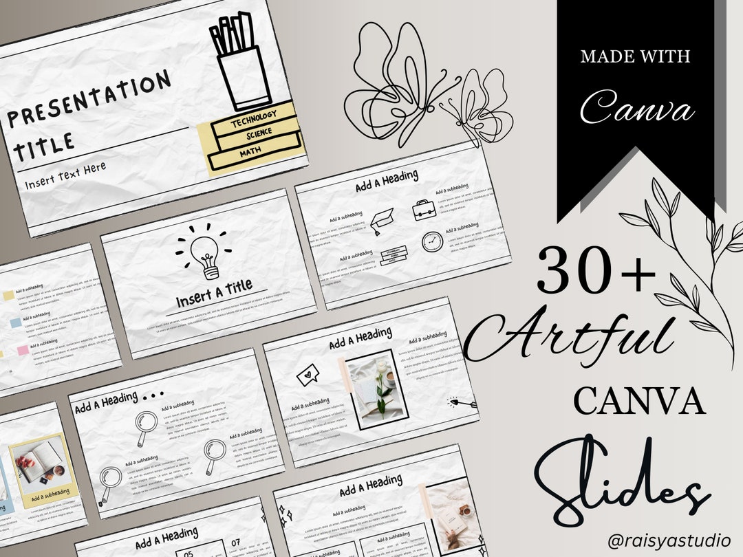 Artful Canva Slides: Versatile, Minimalist Template, Hand-drawn Design ...