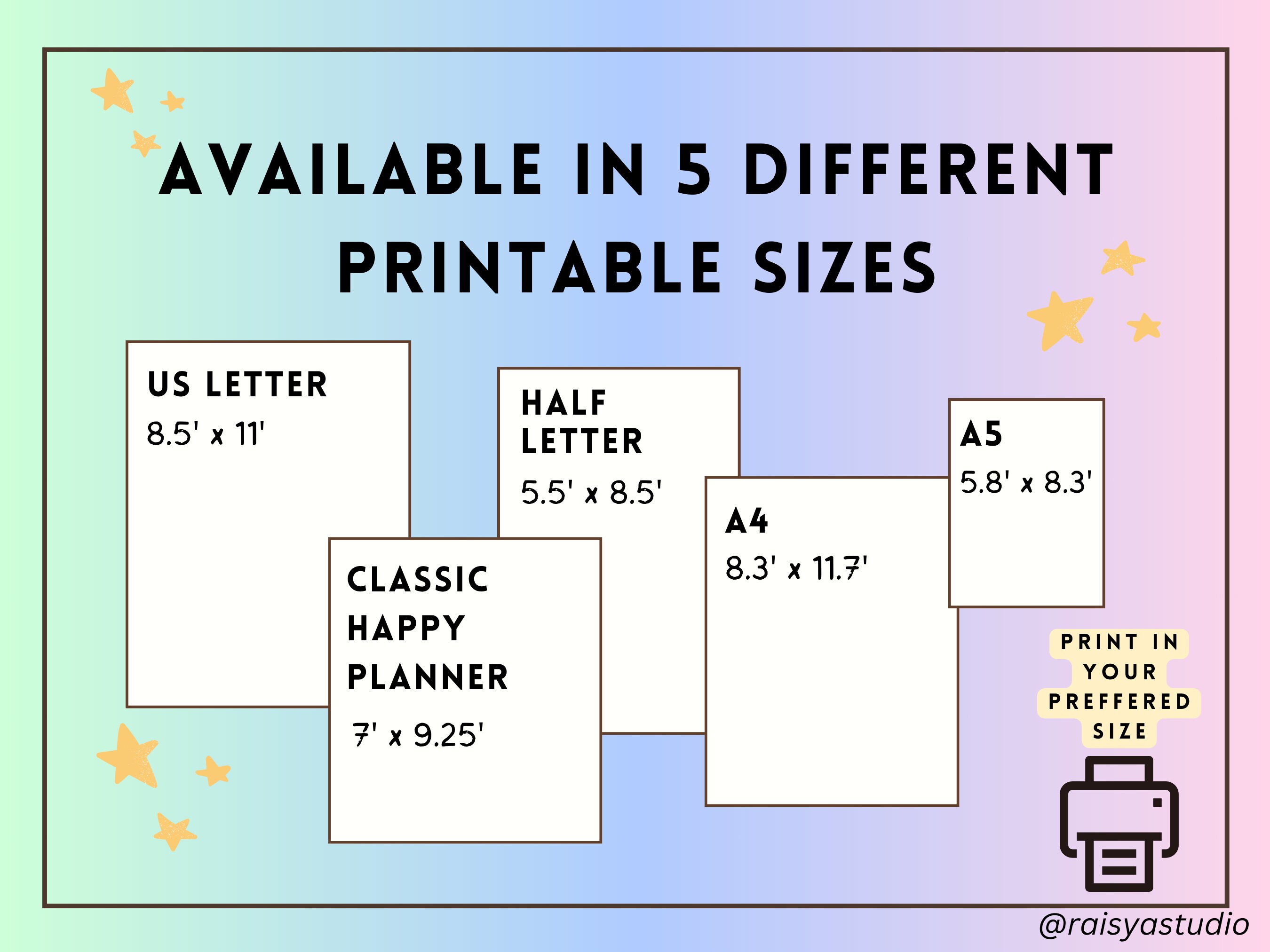 Printable Undated Planner : 2024 Calendar, Monthly, Weekly, Daily Kit ...