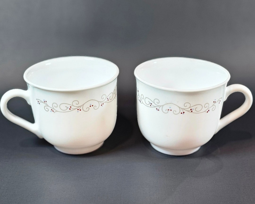 Vintage Arcopal French White Tempered Glass Mug - Etsy