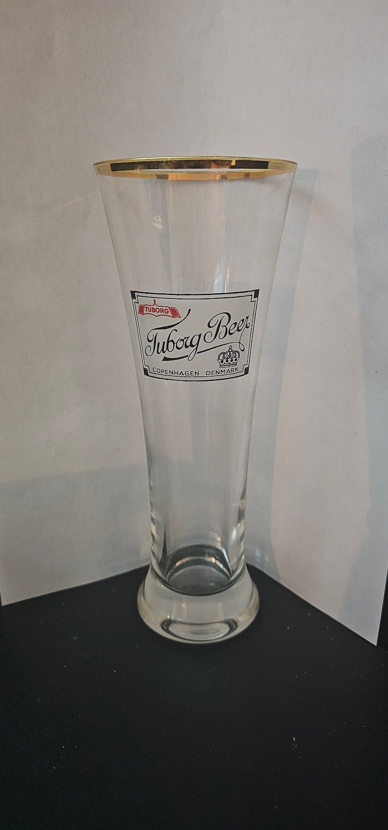 Tuborg 7 Inch Tall Trumpet Shaped Gold Rim Pilsner Beer Glass - Etsy