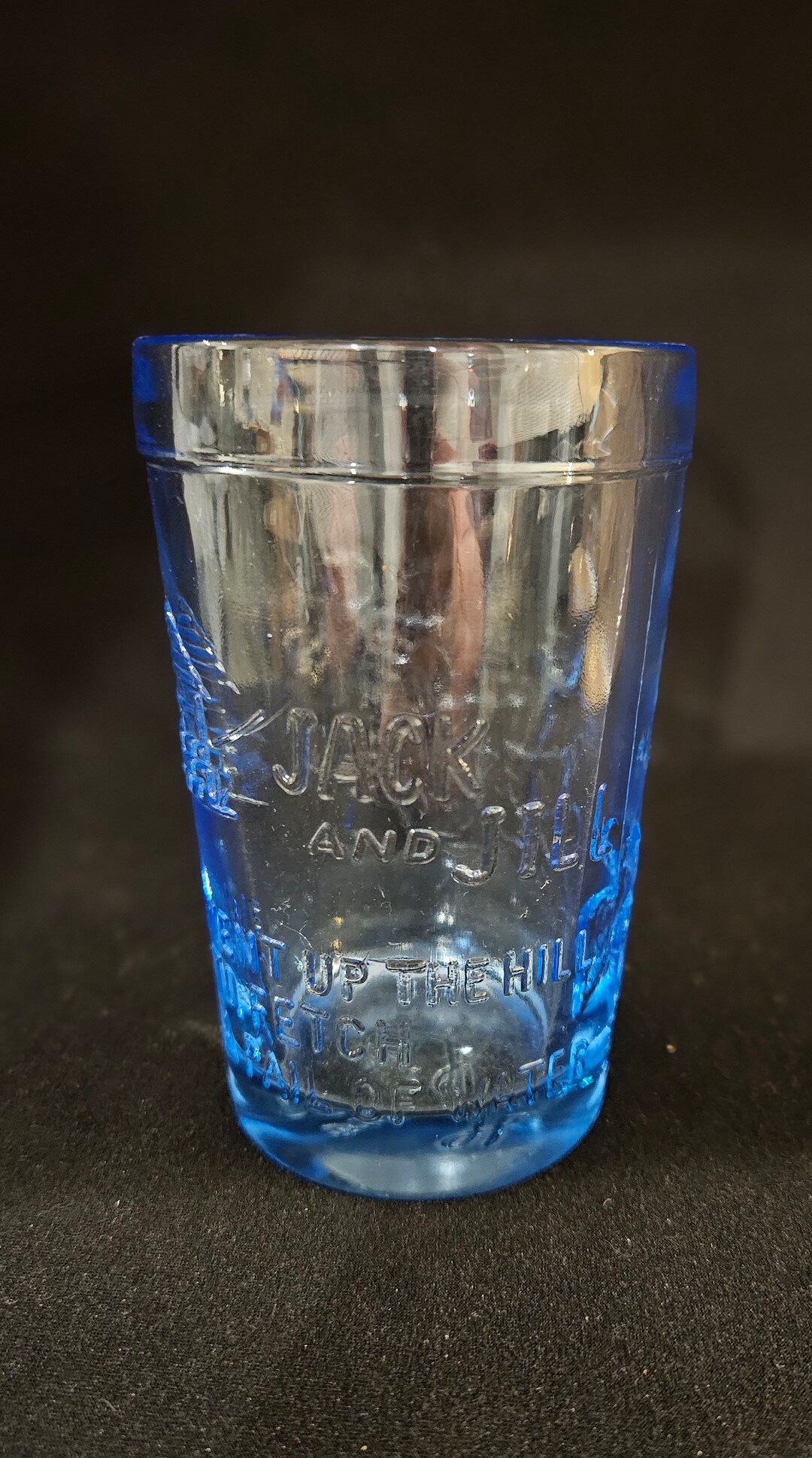 Vintage Tiara Glass Blue Nursery Rhyme Jack and Jill - Etsy