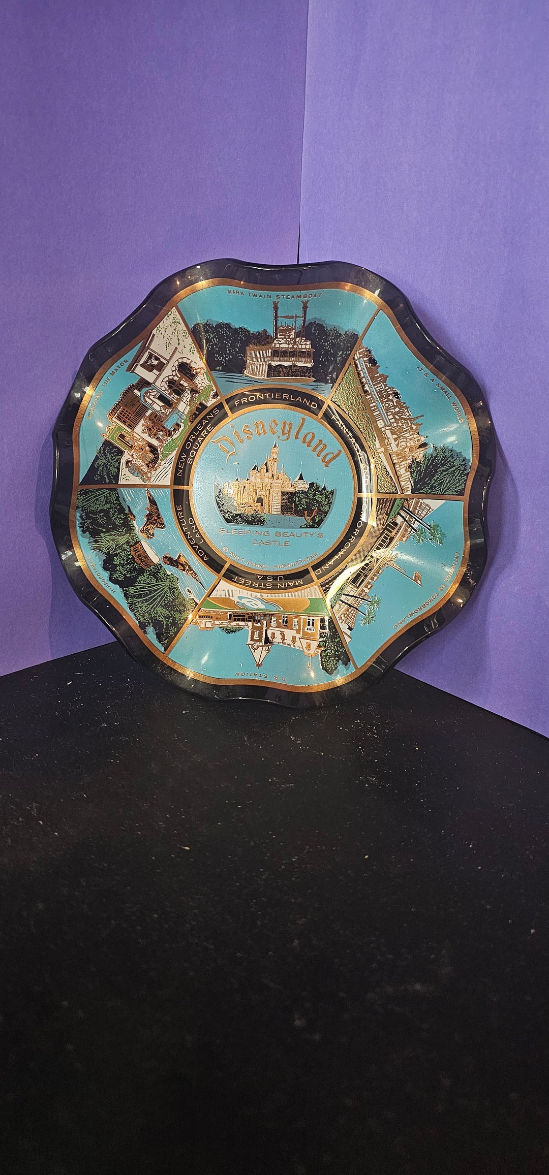 Vintage Disneyland Plate Sleeping Beauty Castle, Frontierland, New ...