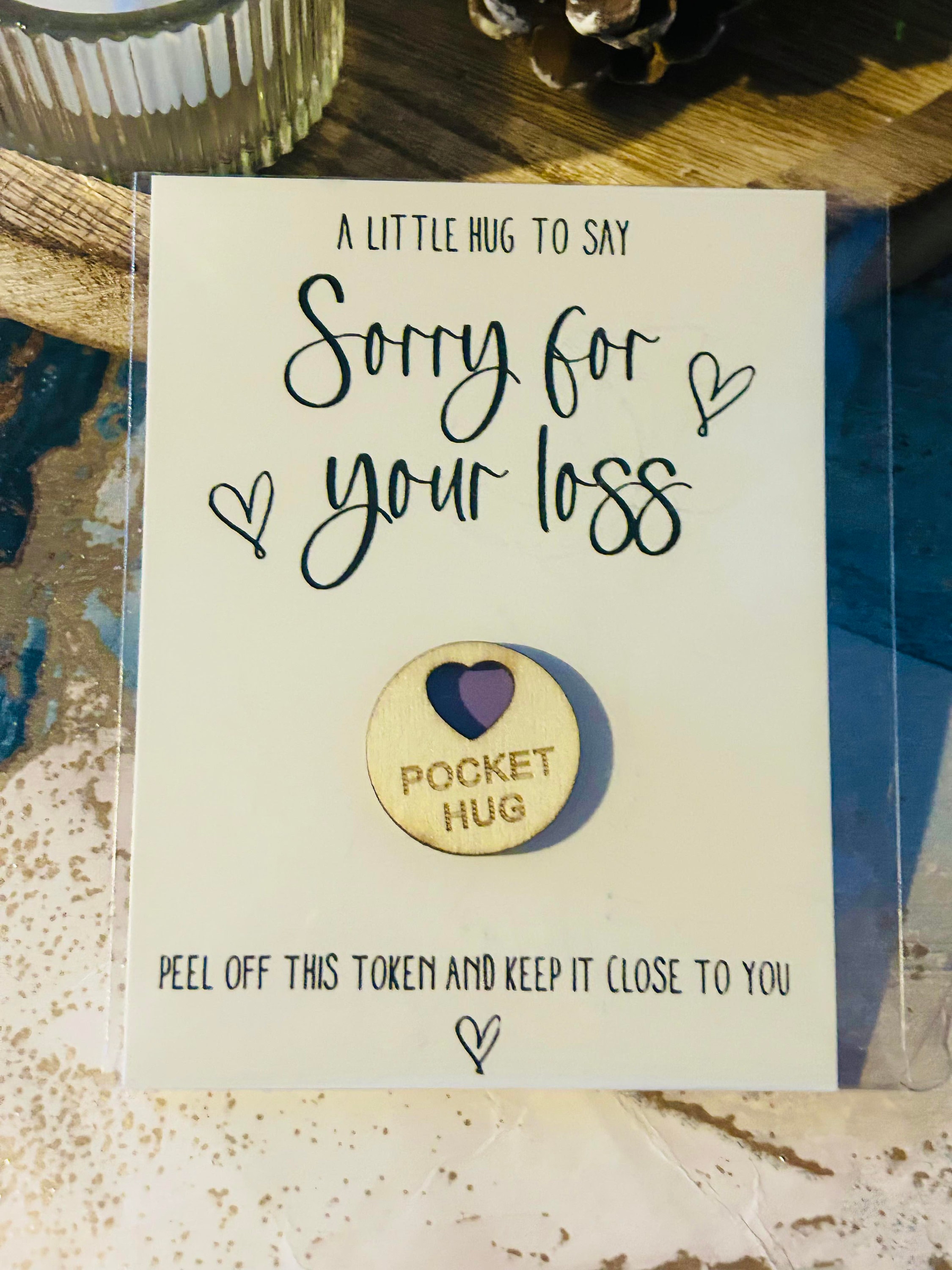 Sorry for Your Loss Pocket Hug Token Loss Thinking of You Hug Gift Idea ...