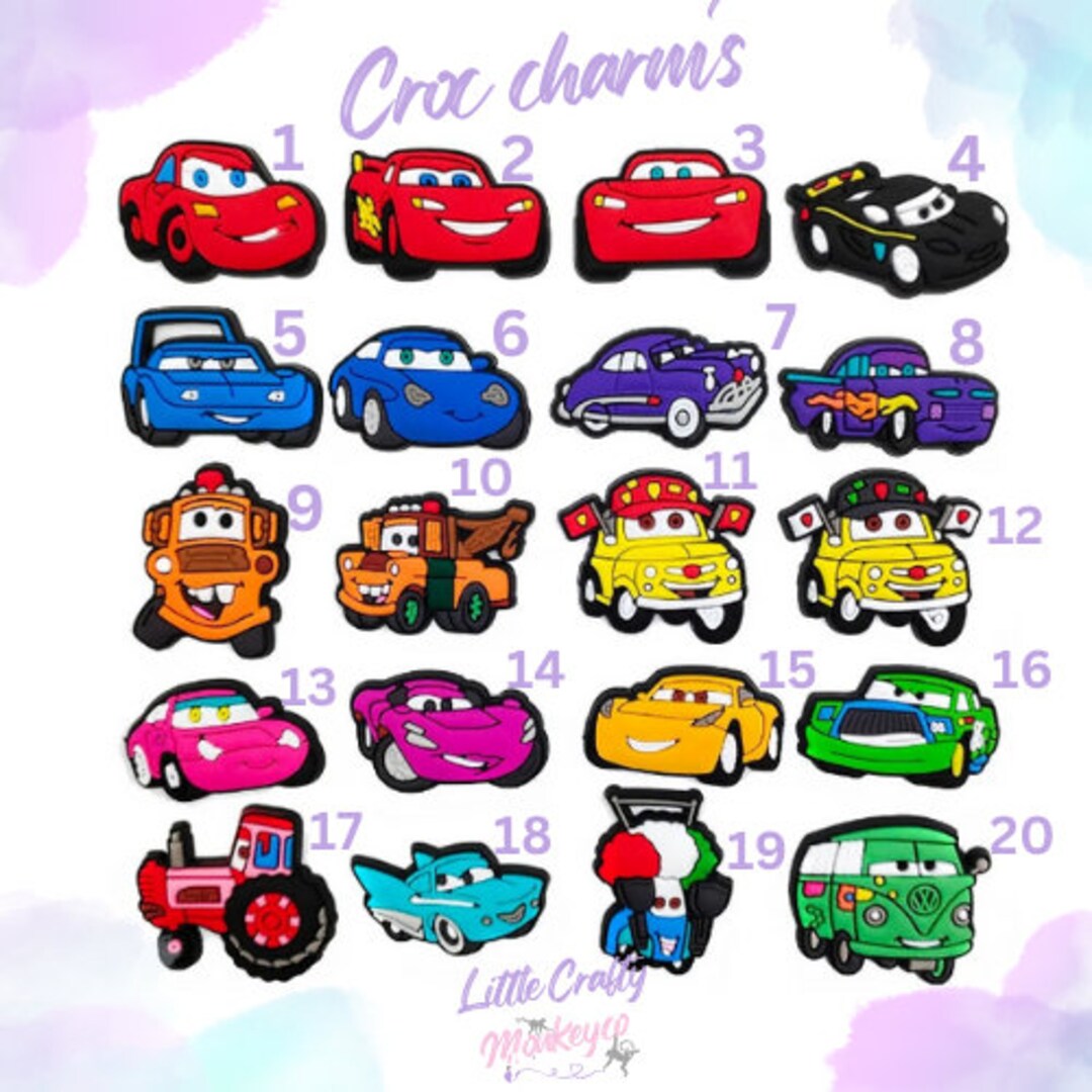 The Cars Croc Charms - Charms - Crocs - Shoe Charms - Movie Inspired ...