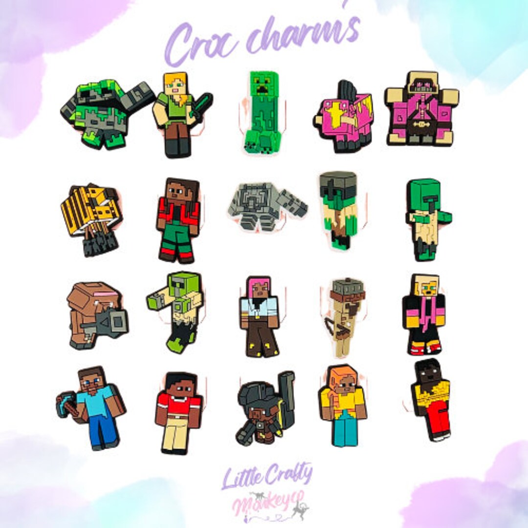 Minecraft Themed Croc Shoe Charms - for Clogs Shoes With Holes - Pvc ...