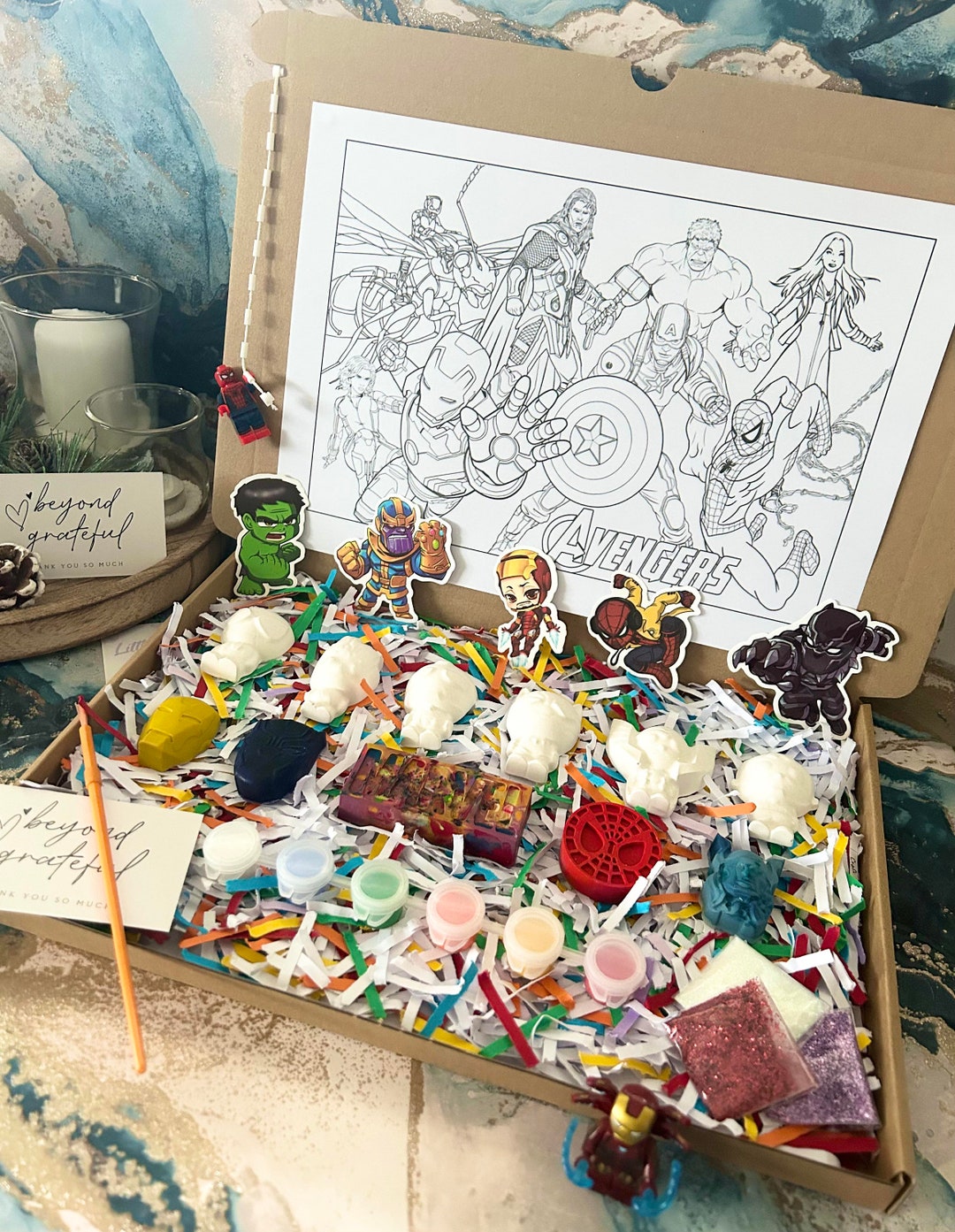 Ultimate Marvel Activity Box Set - Crayons - Paintable's - Minifigures ...