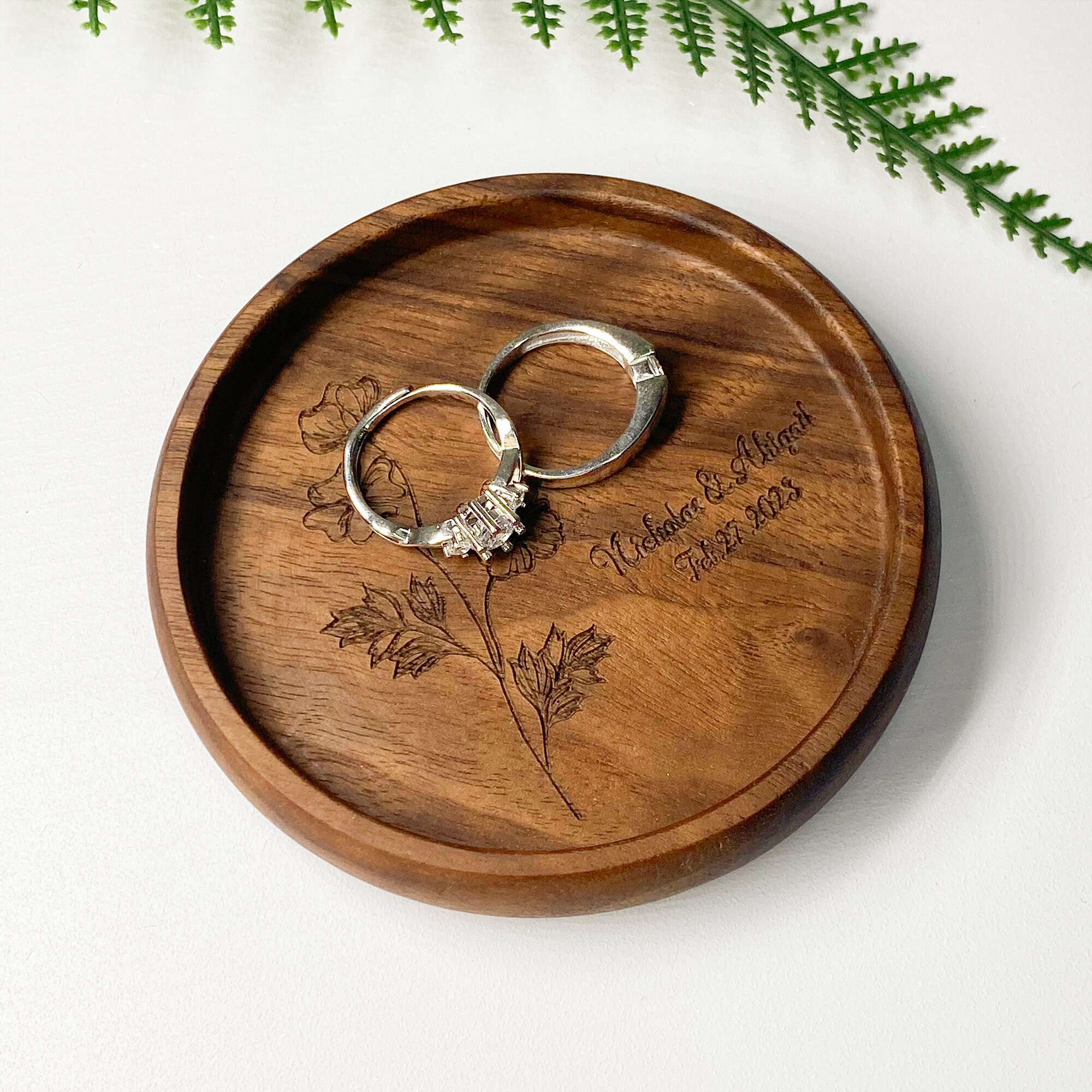Custom Wedding Ring Dish, Walnut, Custom Products, Custom Wood Ring ...
