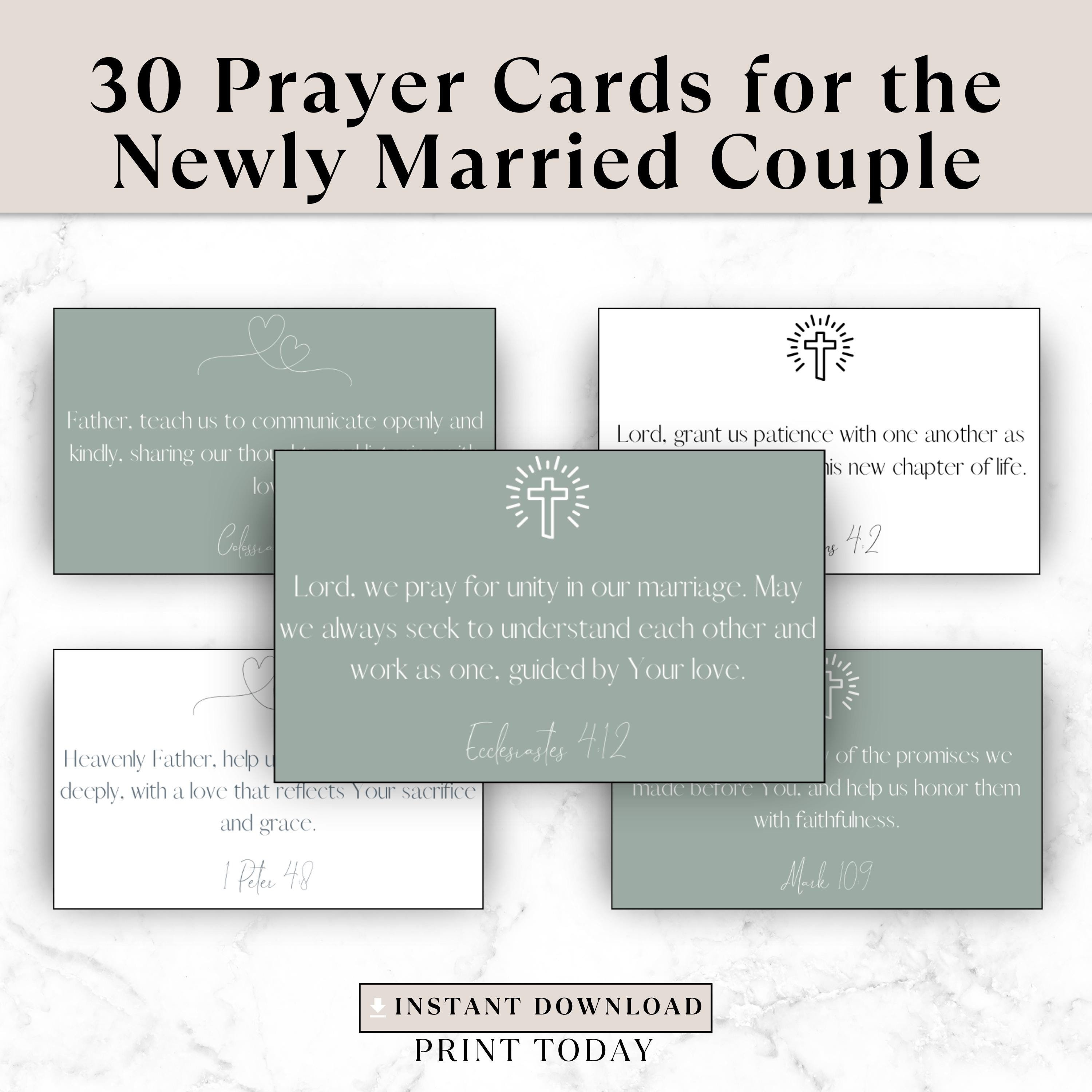 30 Printable Bible Prayer Cards for Newlyweds, Encouraging Scripture ...