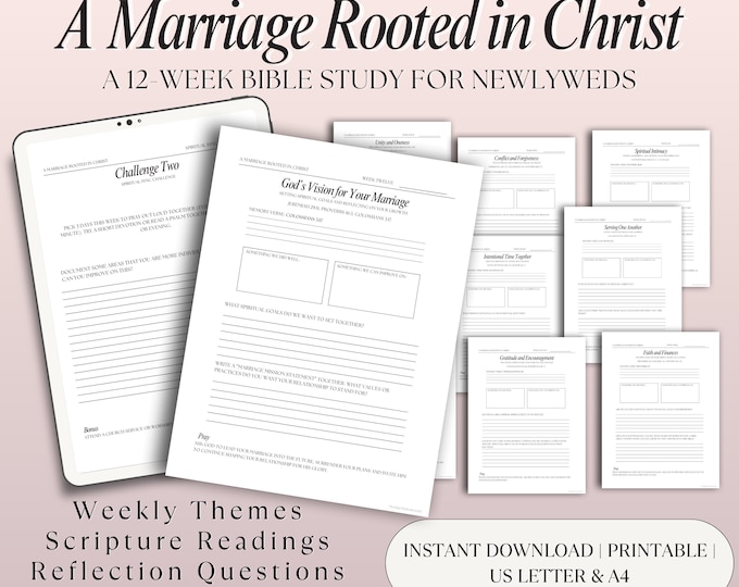 12 Week Bible Study Guide for Newlyweds Printable, Bible Summary ...