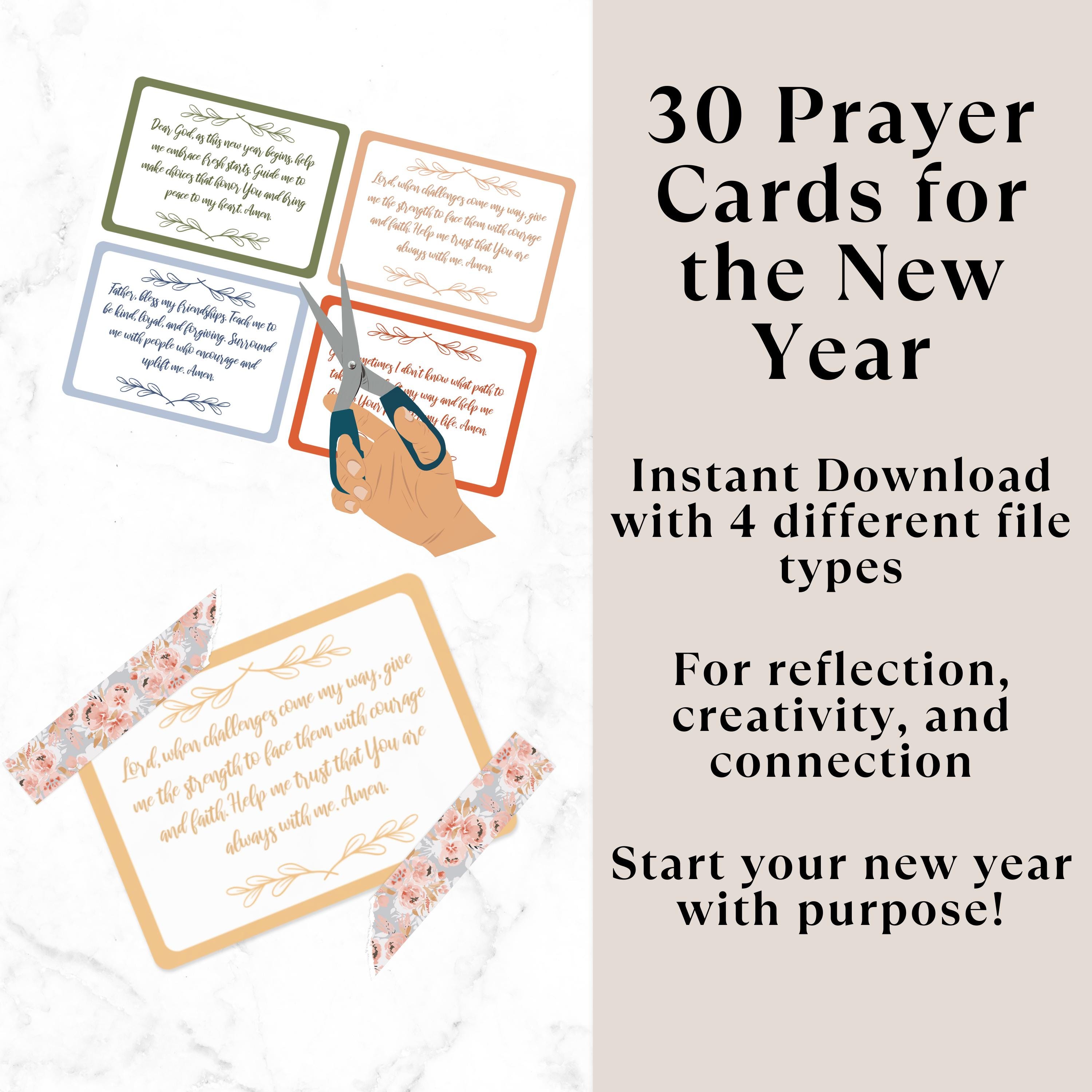 Bible Prayer Cards Printable for the New Year, Encouraging Bible ...