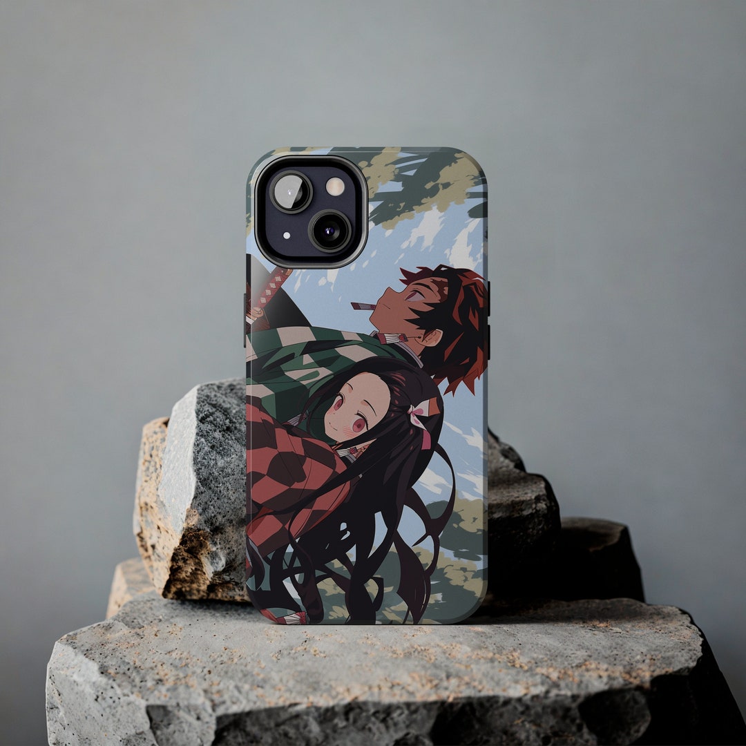 Nezuko and Tanjiro Kamado Phone Case, Demon Slayer Anime Style Design ...