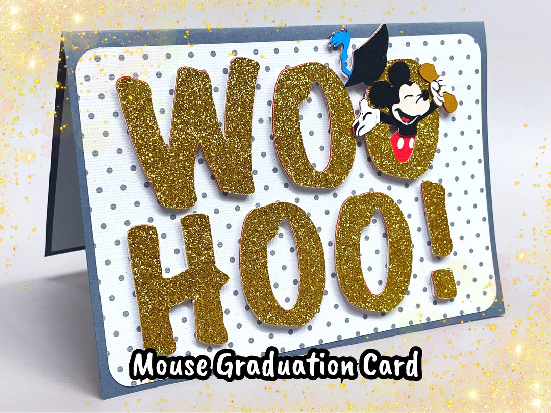 Disney Graduation Greeting Card Mickey Mouse Woo Hoo Grad Cap ...