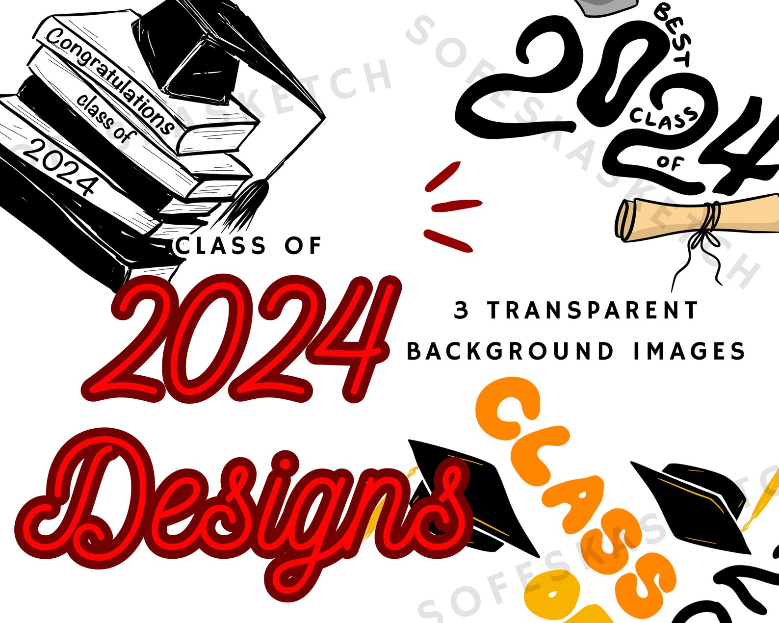 Class of 2024 PNG Bundle, 2024 Graduation Bundle, Class of Clipart ...