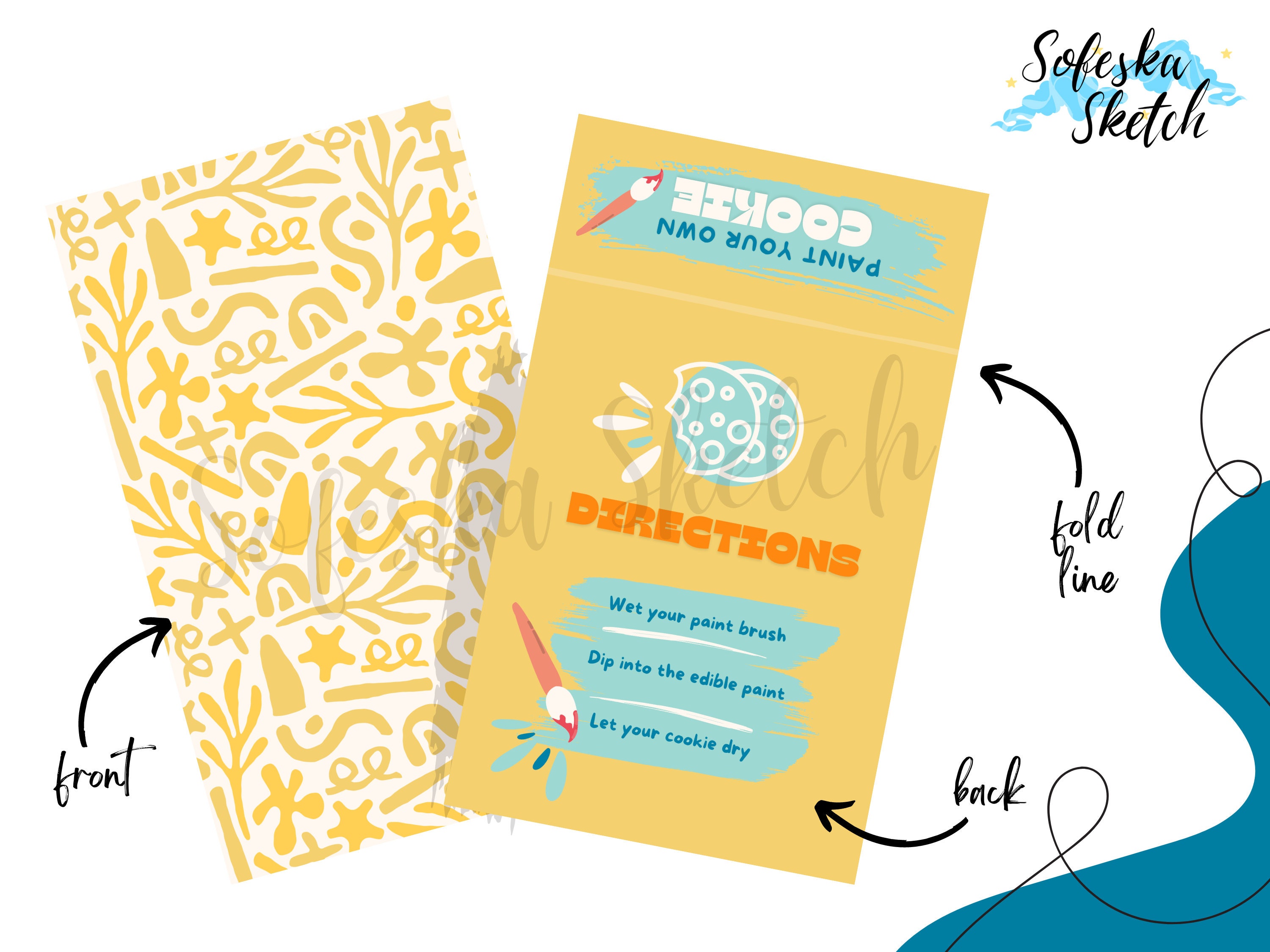 Paint Your Own Printable Cookie Card With Topper | Paint Your Own ...