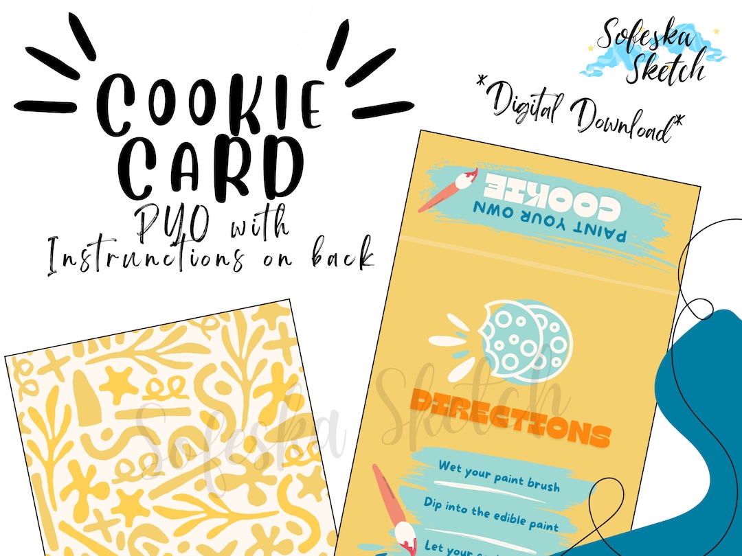 Paint Your Own Printable Cookie Card With Topper | Paint Your Own ...