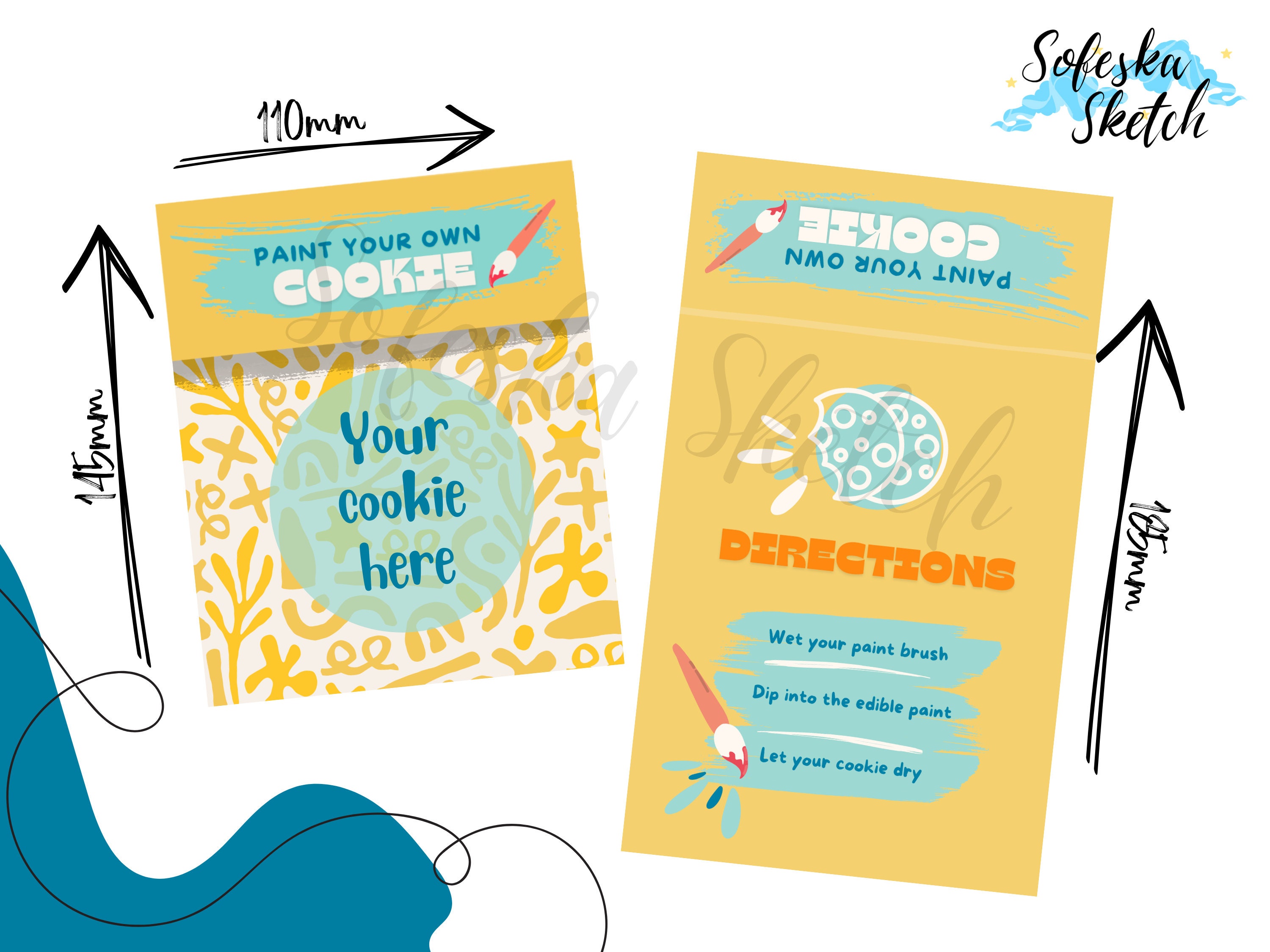 Paint Your Own Printable Cookie Card With Topper | Paint Your Own ...