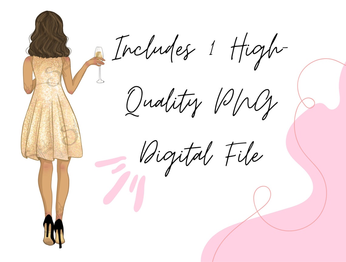 Champagne Girl Png Birthday Girl Png Party Clipart Champagne Fashion Girl Clipart Birthday