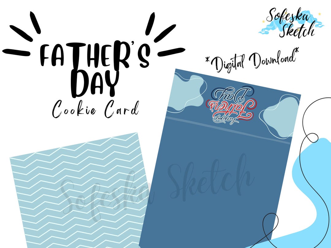 Happy Father's Day Printable Cookie Card With Topper | Father's Day ...