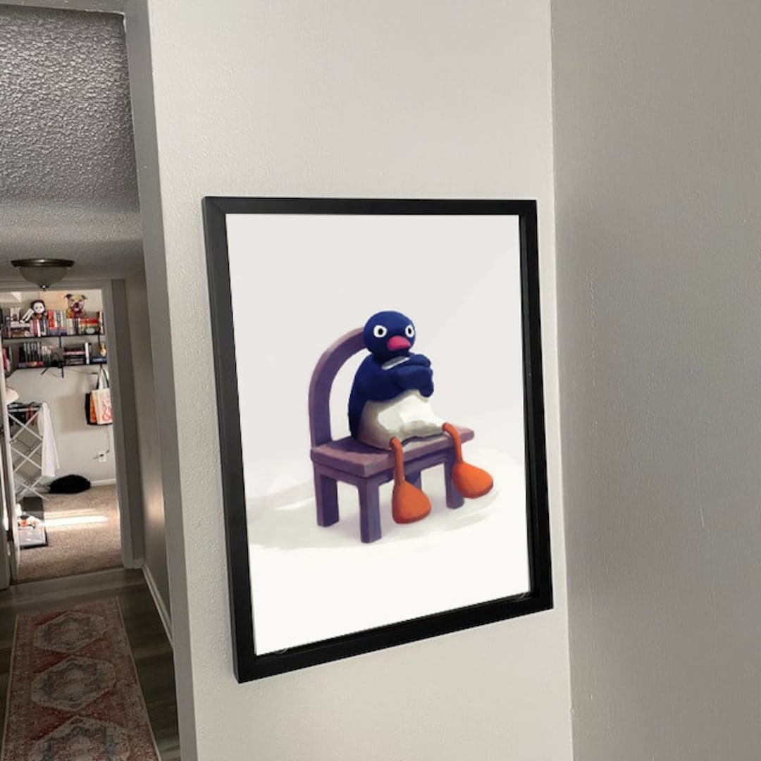 Angry Pingu Poster, Gift Poster, Vintage Poster, Gift for Fans, Poster ...