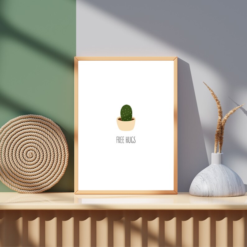 Free Hugs Plant Lover Quotes Print Ready Poster Design Digital Art ...