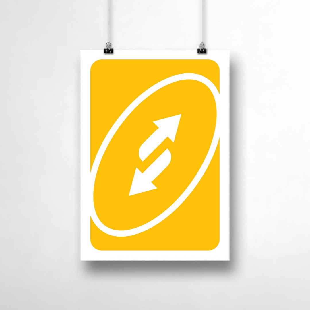UNO Reverse Yellow Card Print-ready Poster Design Digital Art Instant ...