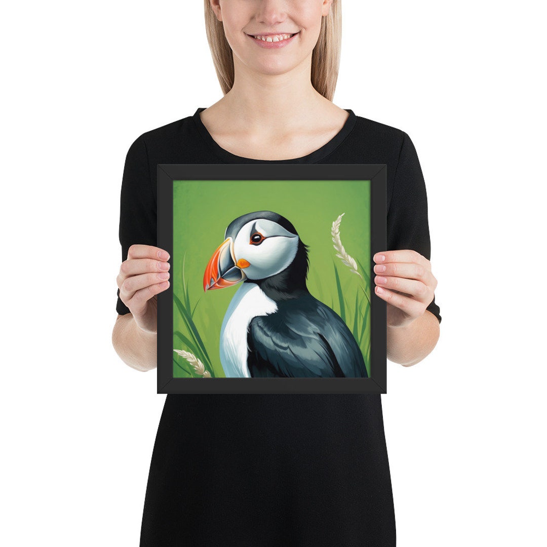 Framed Puffin Poster - Etsy