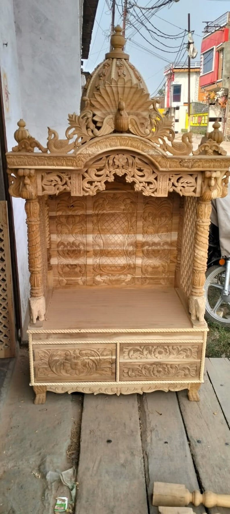 Handmade Brown Wooden Home Temple - Etsy