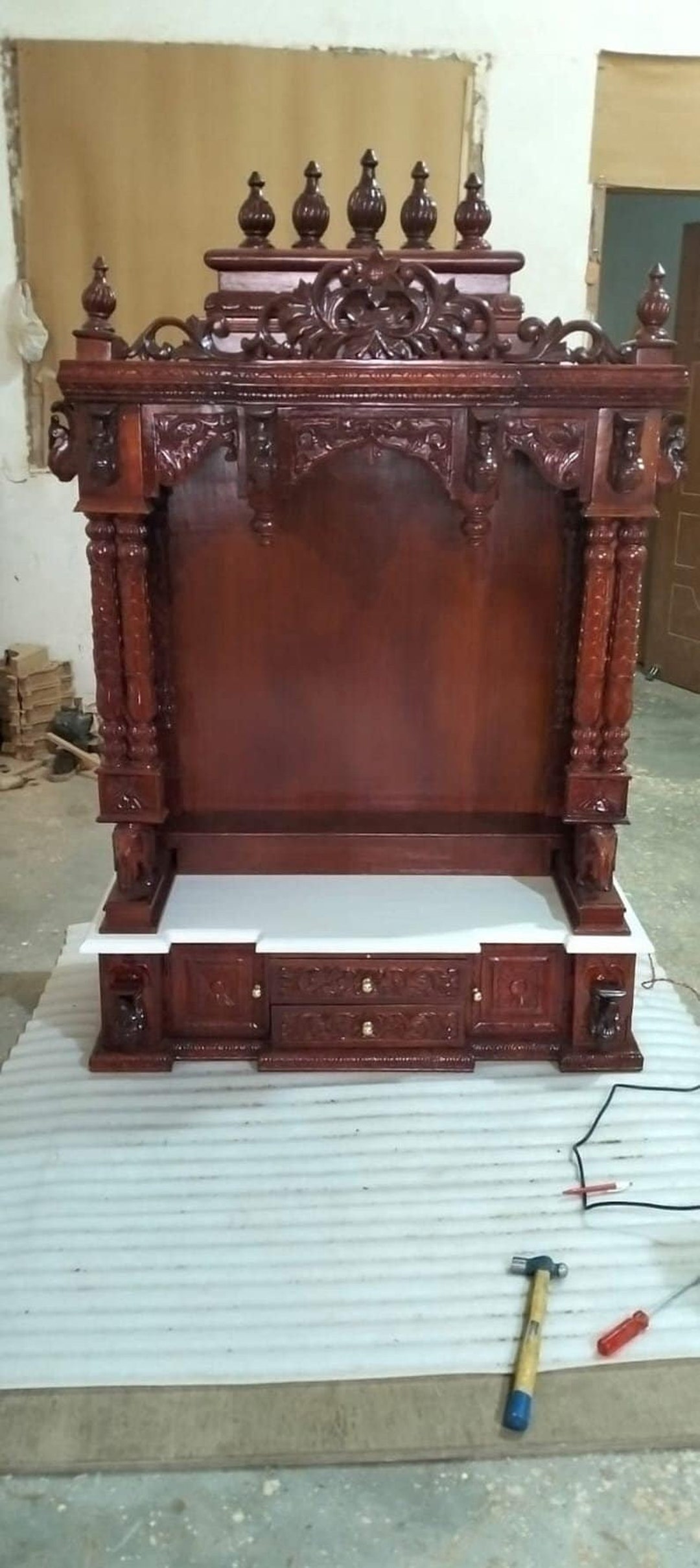 Traditional Wooden Temple Puja Mandir New Gift Indian Home Temple South ...