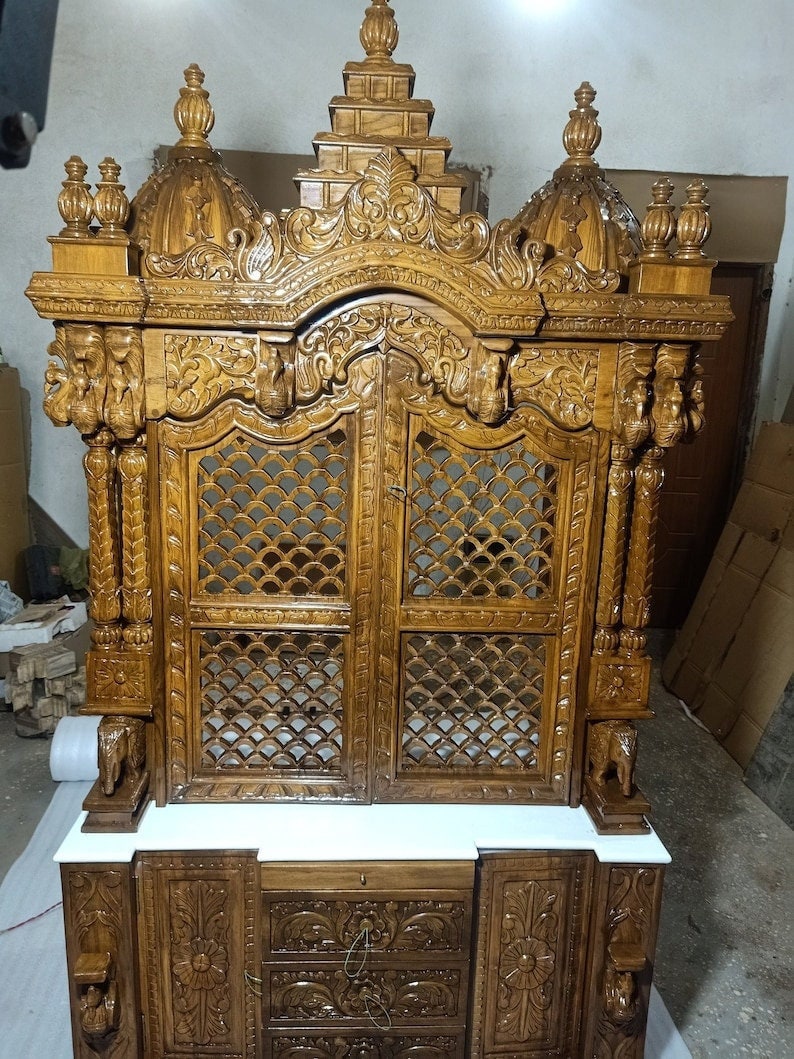 72'' Large Wooden Temple Hand Carved Solid Teak Wood - Etsy
