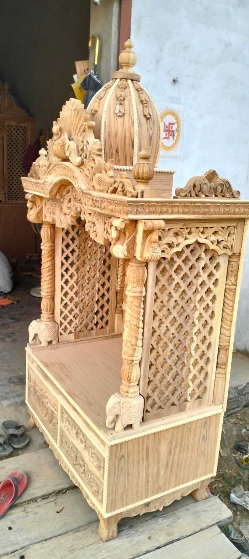 Handmade Brown Wooden Home Temple - Etsy