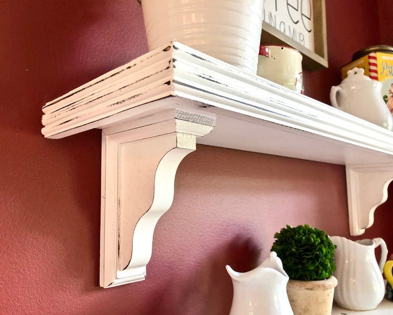 Kitchen Shelf Woodne Shelf Corble Cell Wall Shelf Corbel Shelf / Rustic ...