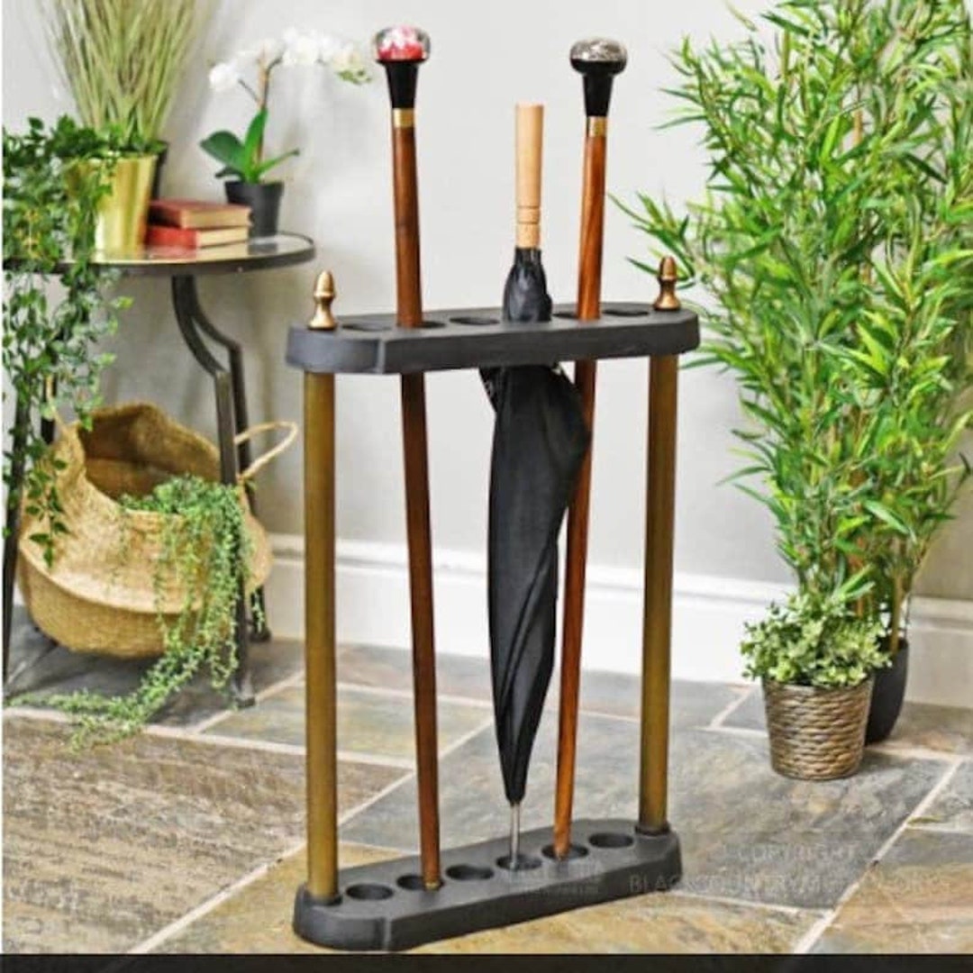 Walking Stick Rack Wooden Storage Rack for Walking Canes Sticks ...