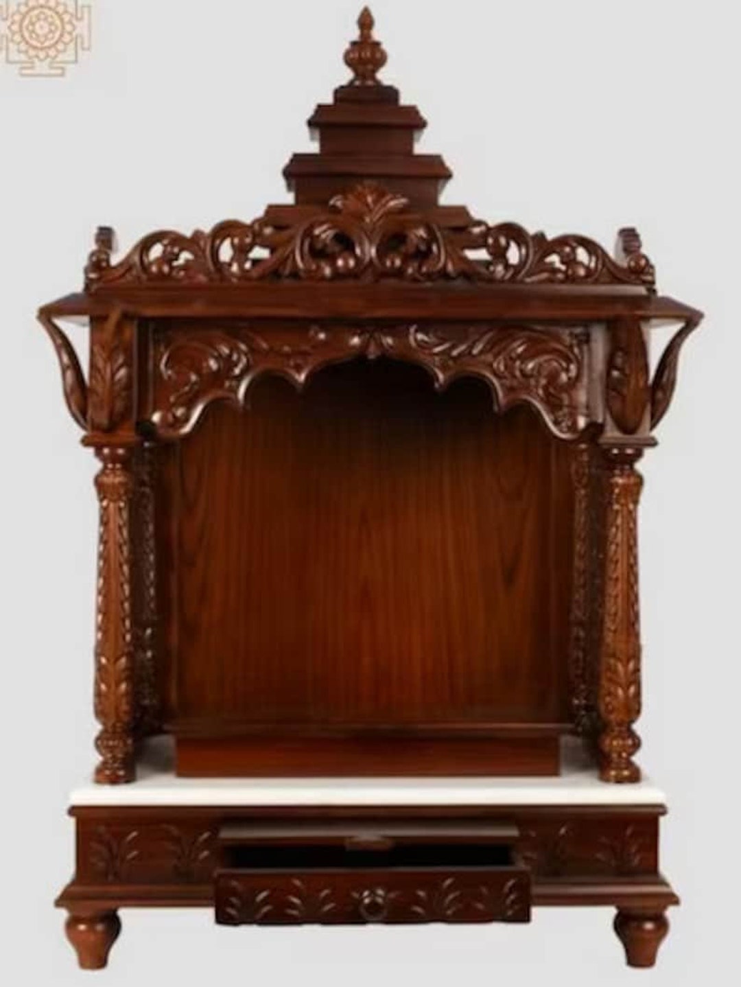 45'' Wooden Mandir Natural Pooja Mandir Worship Altars Hindu Religion ...