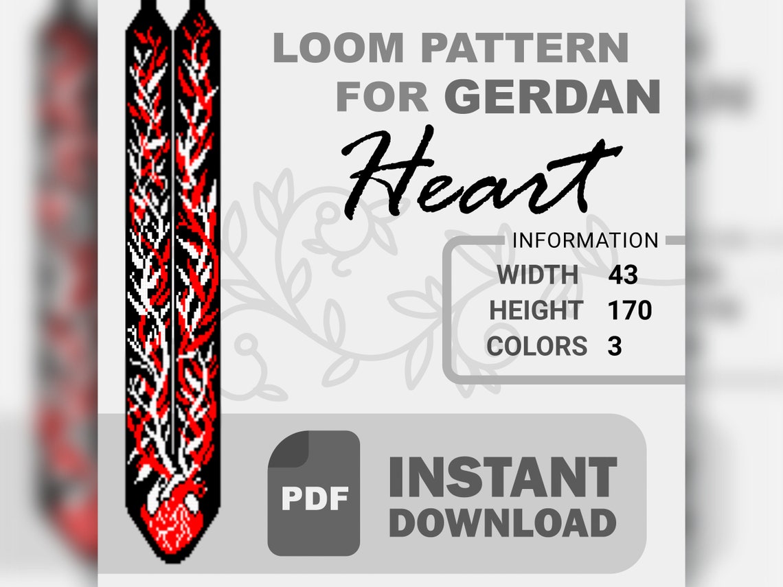 PDF Pattern of Gerdan heart Pattern for Gerdan - Etsy