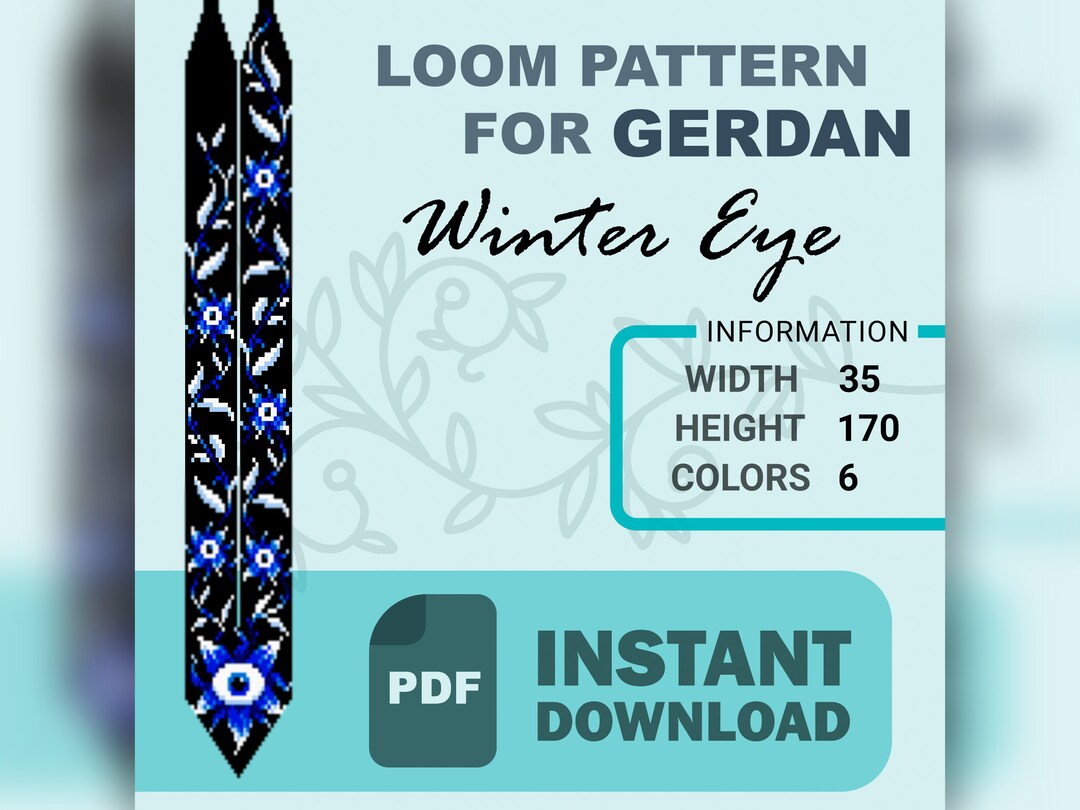 PDF Pattern of Gerdan "winter Eye", Pattern for Gerdan, Template for Beaded Necklace, Floral ...