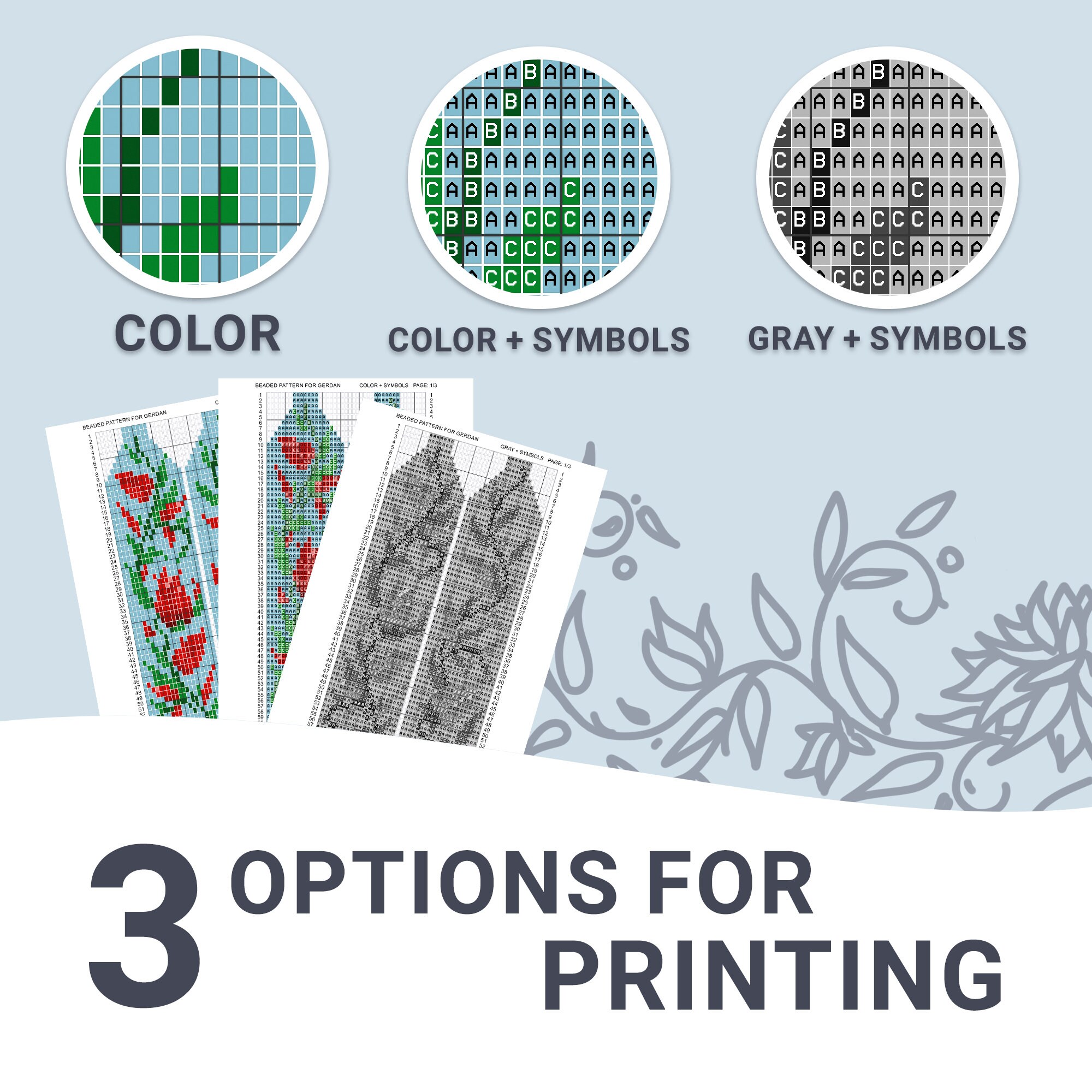 PDF Diagram of a Necklace Made of Gerdan Beads, Floral Pattern With ...