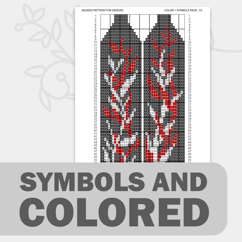 PDF Pattern of Gerdan "heart", Pattern for Gerdan, Template for Beaded ...