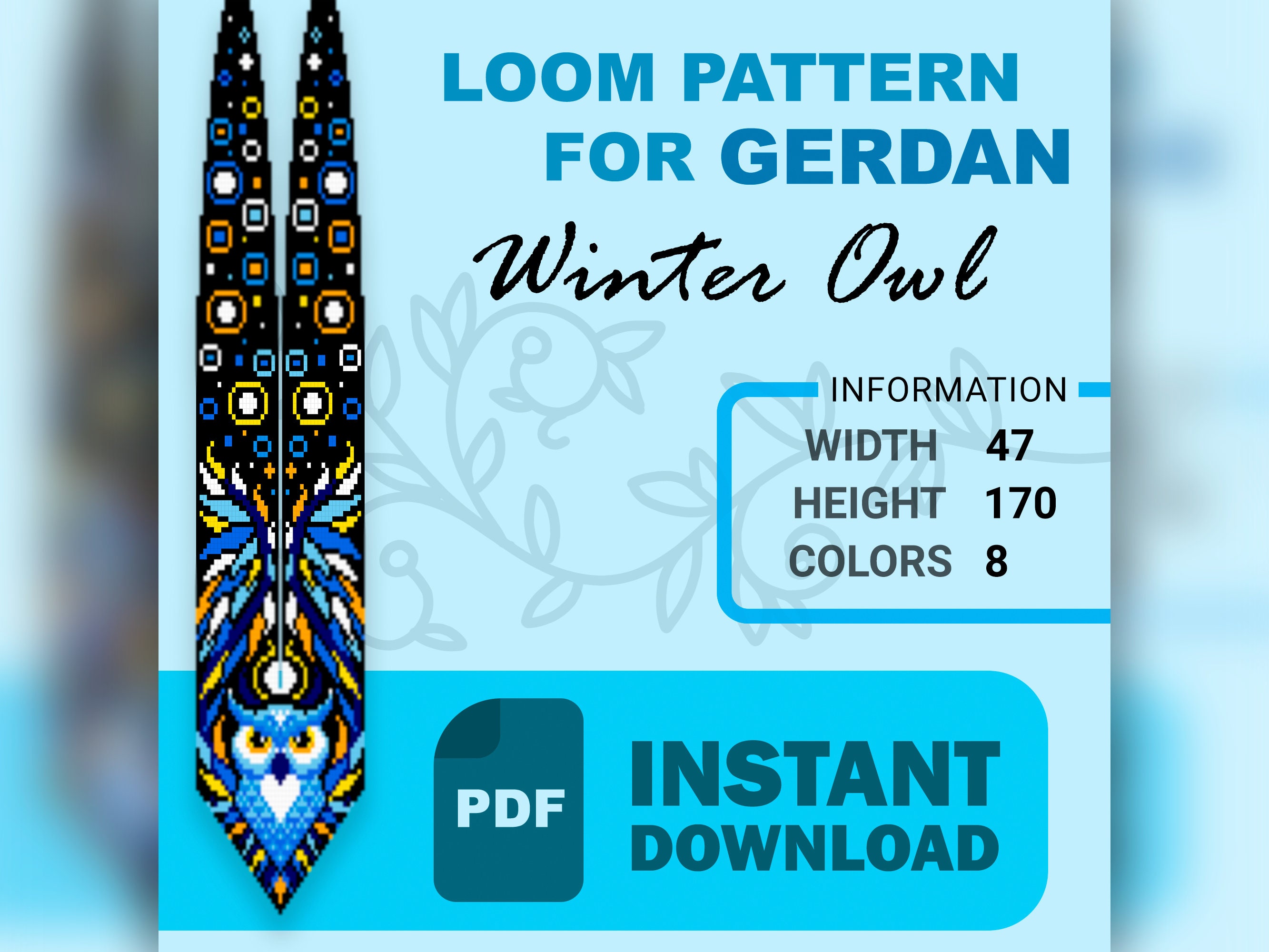 PDF Pattern of Gerdan "winter Owl", Pattern for Gerdan, Template for ...