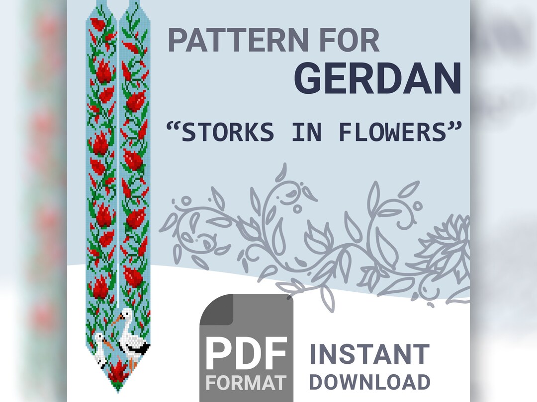 PDF Diagram of a Necklace Made of Gerdan Beads, Floral Pattern With ...