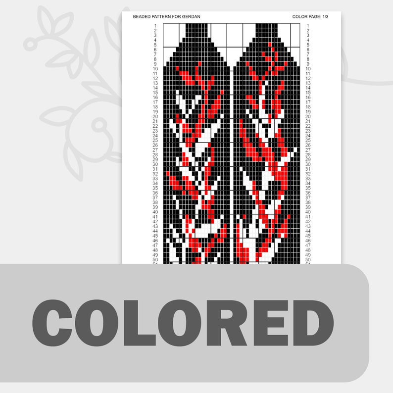 PDF Pattern of Gerdan "heart", Pattern for Gerdan, Template for Beaded ...