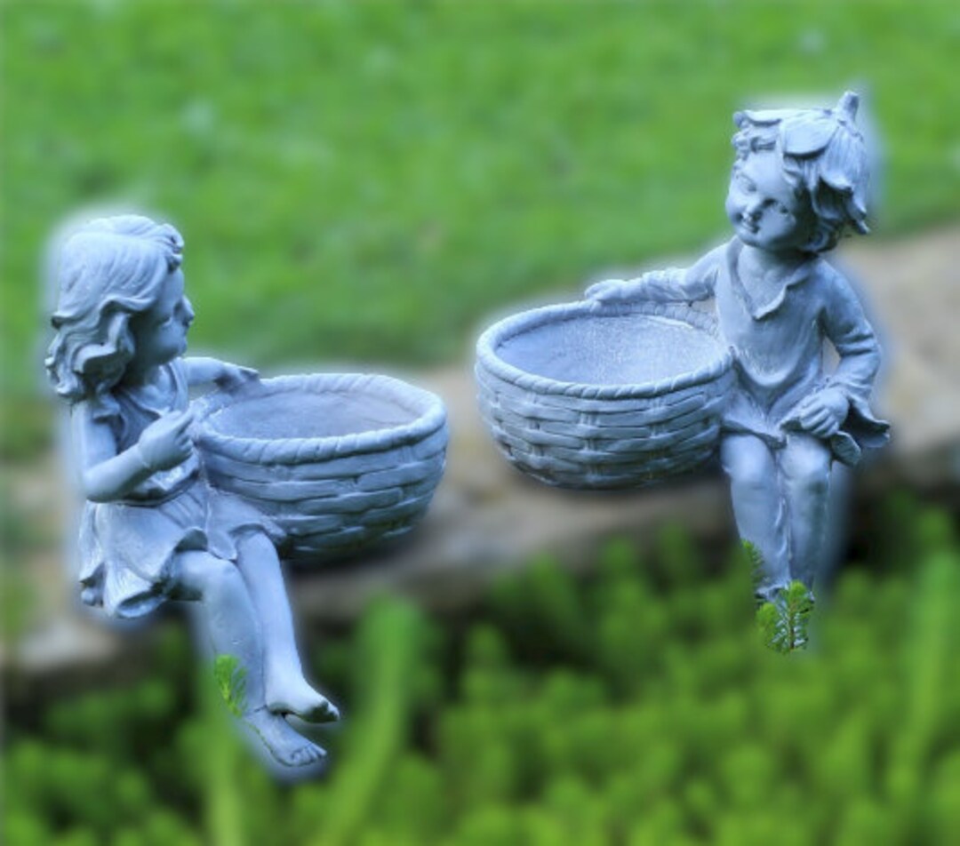 Cherub Boy & Girl Statue Fairy Pixie Cherubic Garden - Etsy