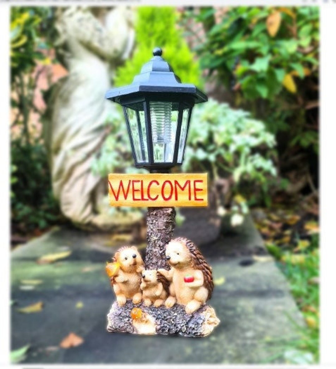 Solar Powered Hedgehog Welcome Sign With Lantern 34cm Tall - Etsy